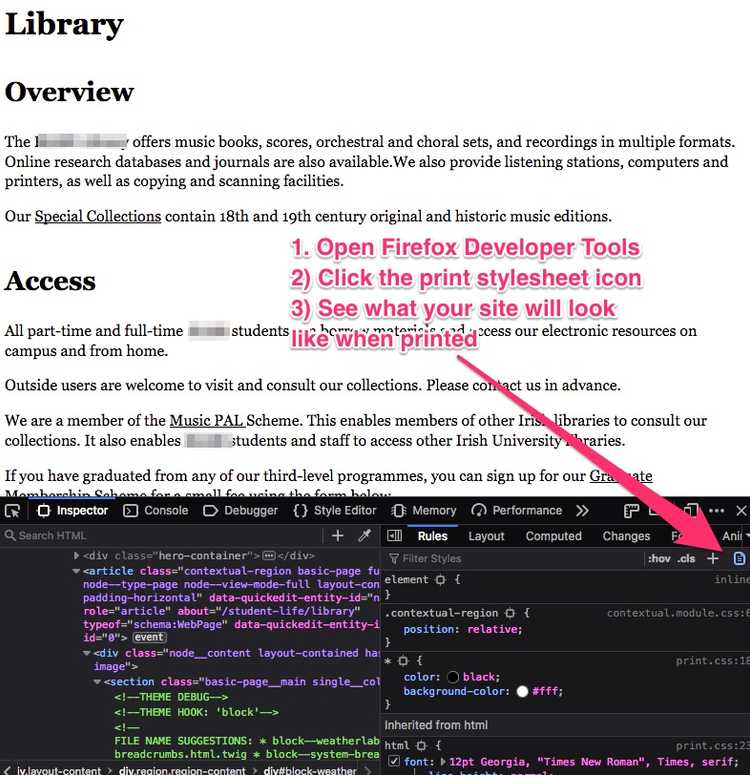 Viewing Your Website In Print Mode When Creating Print Stylesheets Mark Conroy